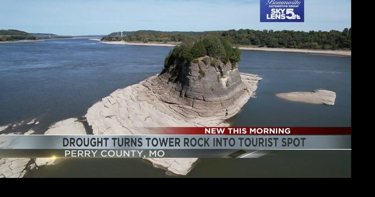 Path to Tower Rock now exposed due to low river levels | Video | wsiltv.com