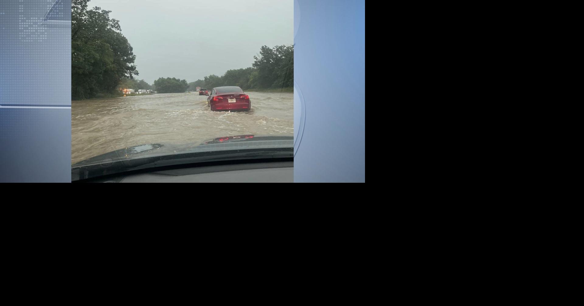PHOTOS: Vehicles Driving Through Flooded I-64 in Washington County ...