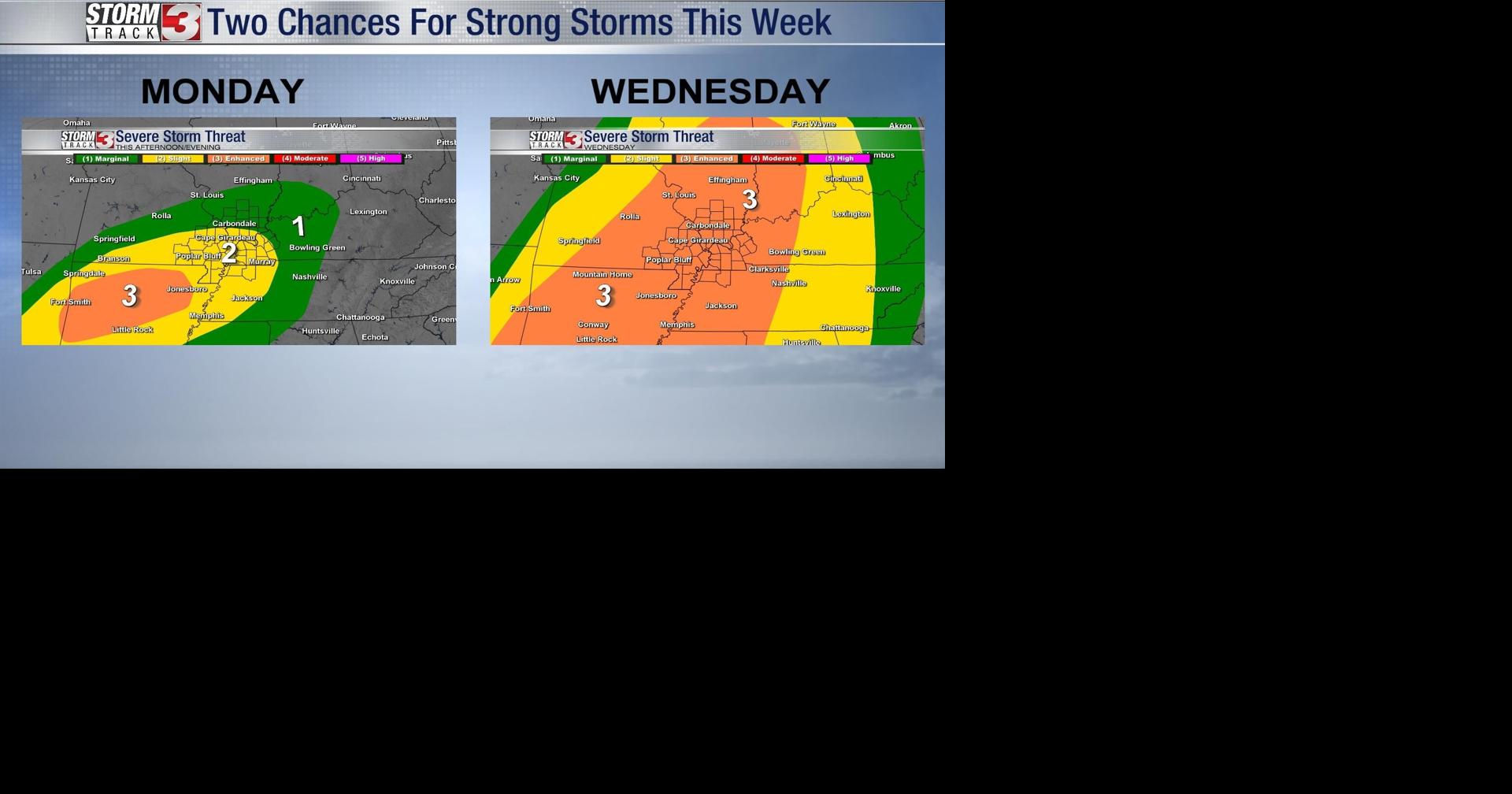 A few strong storms this afternoon; more severe weather Wednesday ...