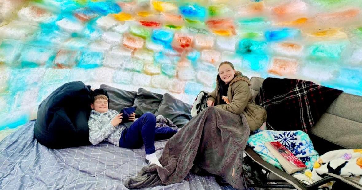 Marion Family Complete Colorful Igloo After Recent Snowstorm | Illinois ...