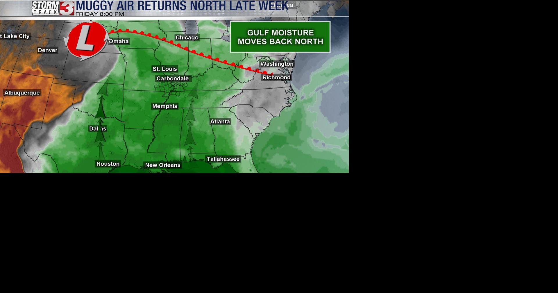 Warm & muggy air set to return and bring more rain chances | News ...