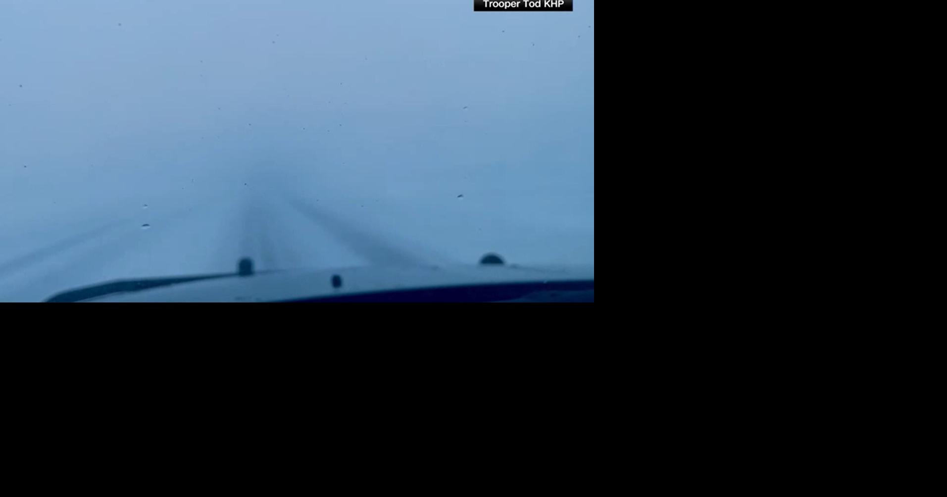Trooper in Kansas shows harsh blizzard conditions during snow storm ...