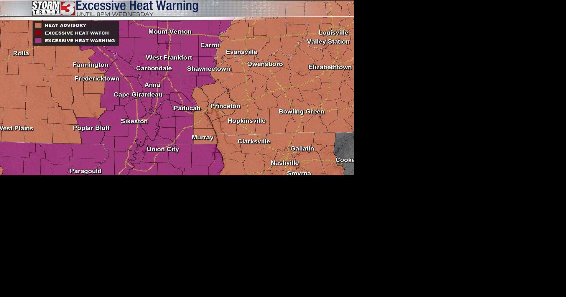 Excessive Heat Warning in effect as heat indices may top 110º | News ...