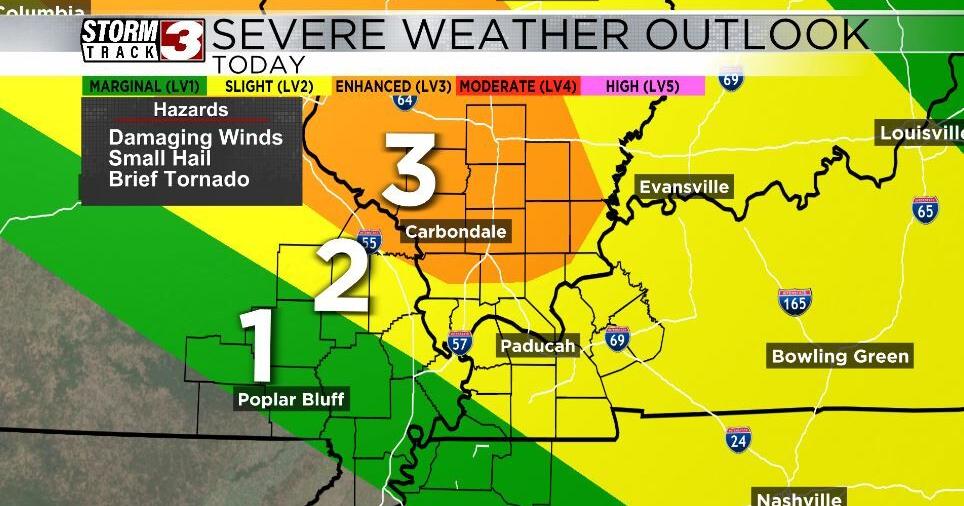 Storm Threat Risk Upgraded to Level 3 | Weather | wsiltv.com