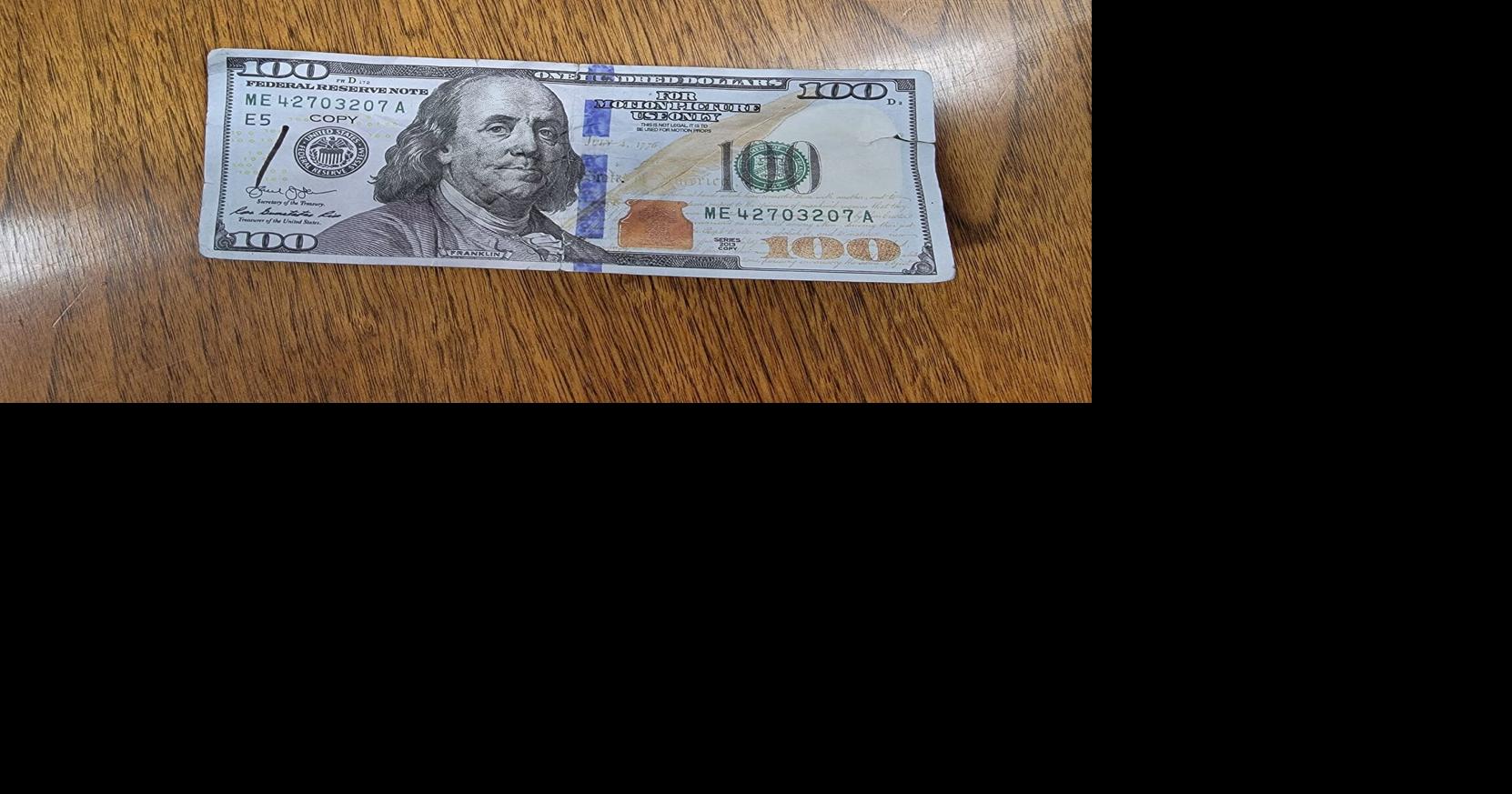 Counterfeit money circulating in McLeansboro says on bill "For Motion ...