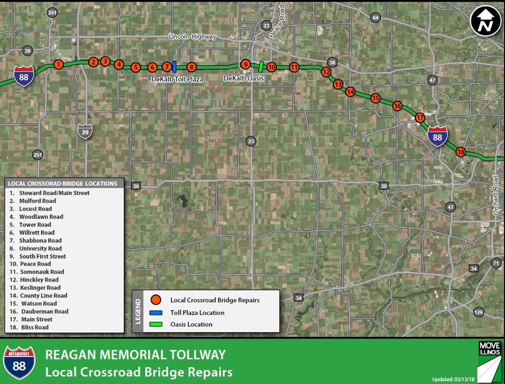 I-88 Road Work, Bridge Repairs to Include Lane Reductions and Closures ...