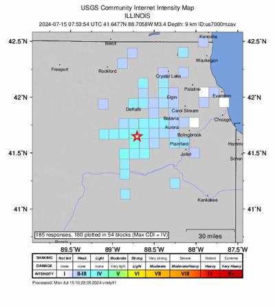 3.4 magnitude earthquake strikes near Somonauk Monday morning | Local ...