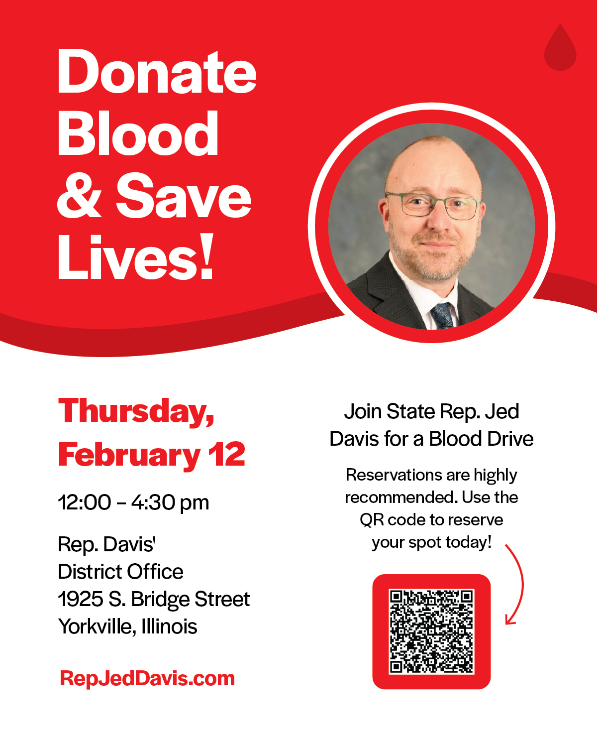 Rep. Jed Davis to host blood drive in Yorkville | Local News | wspynews.com