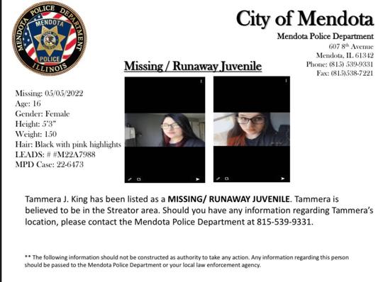 Mendota police looking for missing teen | Local News | wspynews.com