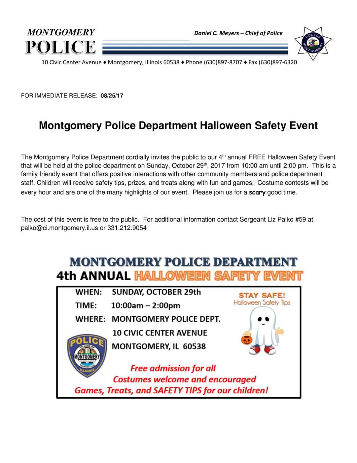 Montgomery Police Department Halloween Safety Event Happening in ...
