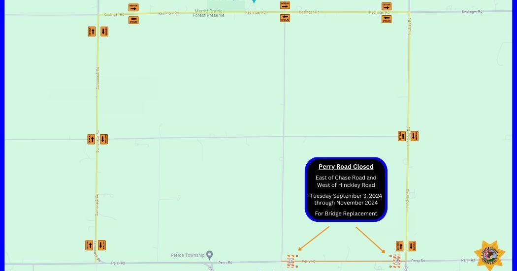 Perry Road to close for bridge replacement north of Hinckley | Local ...