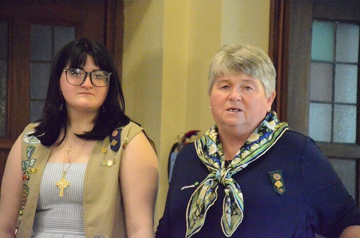 Members of Aurora Girl Scout Troop 4785 receive awards during local ...