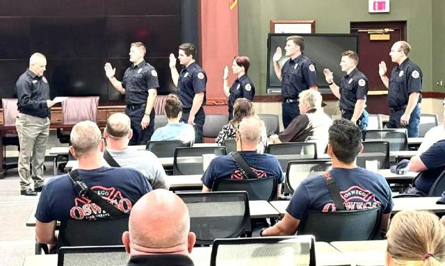 Oswego Fire Protection District swears in six new probationary ...