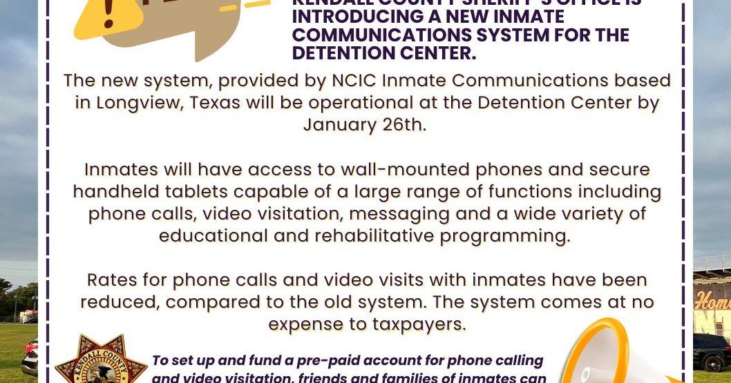Kendall County jail to launch new inmate communication system January ...