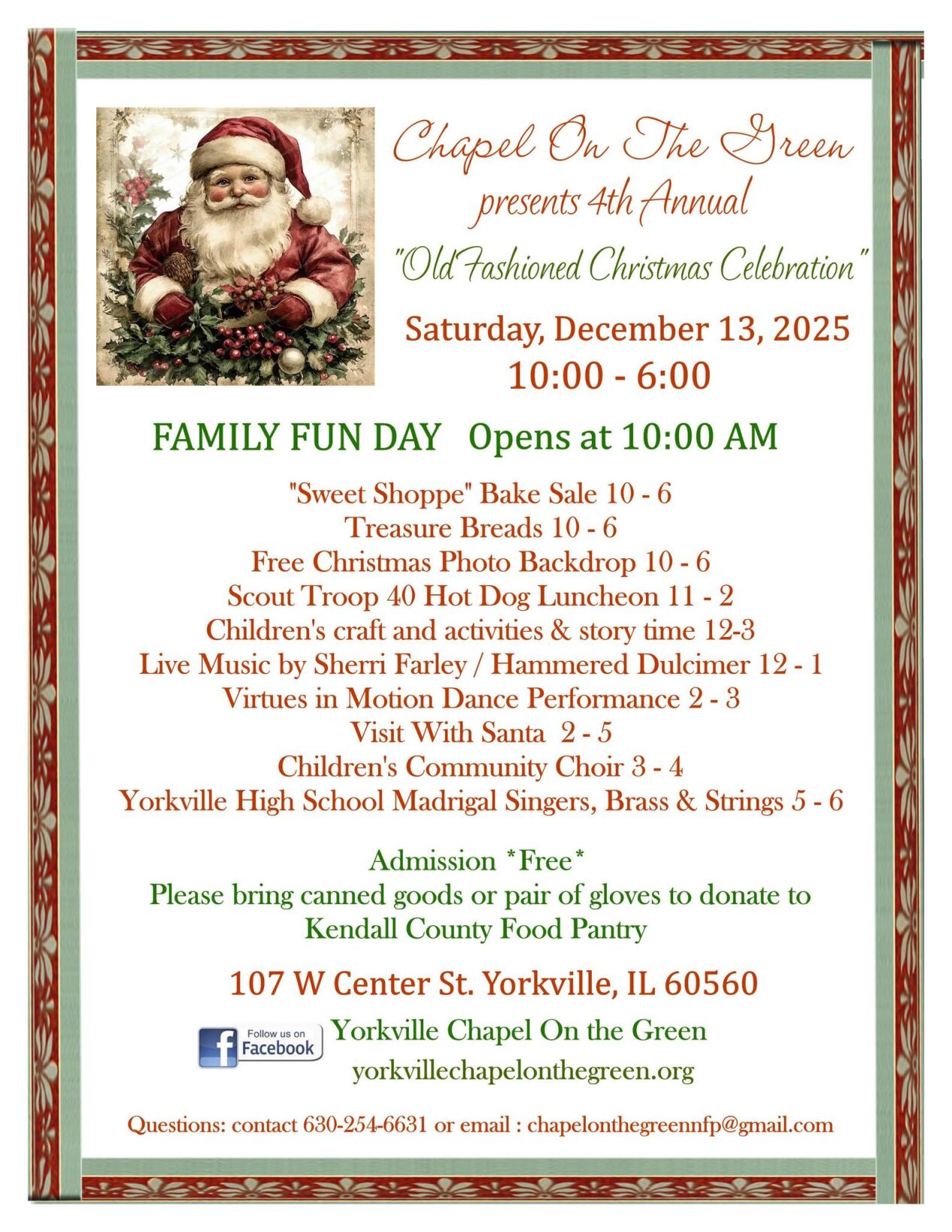 Old Fashioned Christmas returns to Chapel on the Green Saturday | Local ...