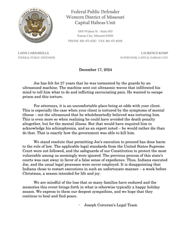 Death row inmate Jospeh Corcoran executed for quadruple murder ...