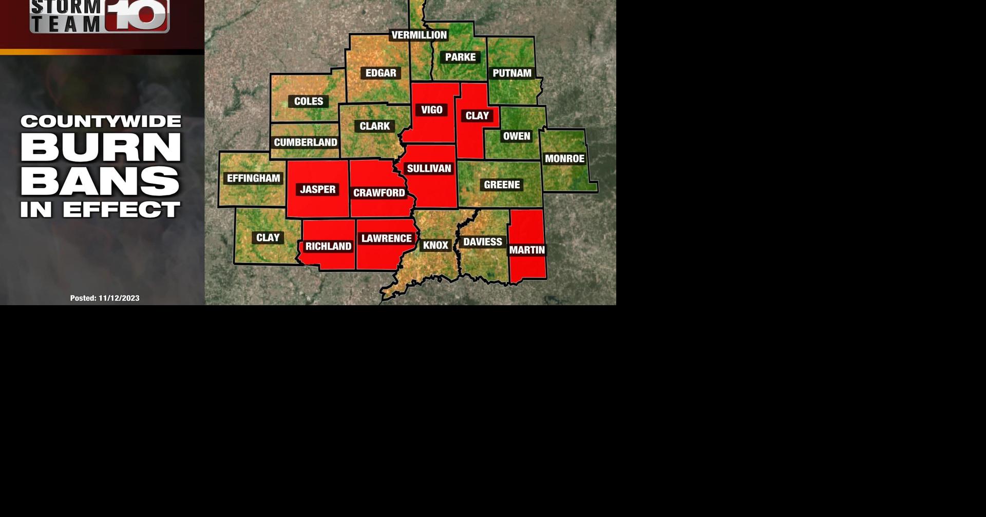 Burn Ban Map | | wthitv.com