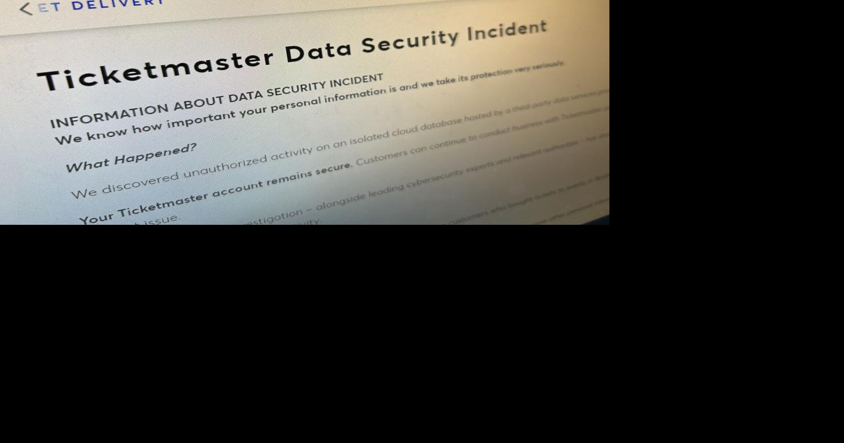 Ticketmaster alerting customers to third-party breach involving ...
