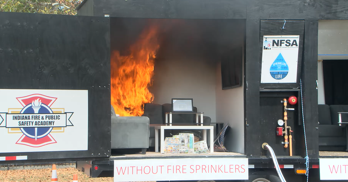 Fire marshals put on side-by-side live burn demonstration for ISU ...
