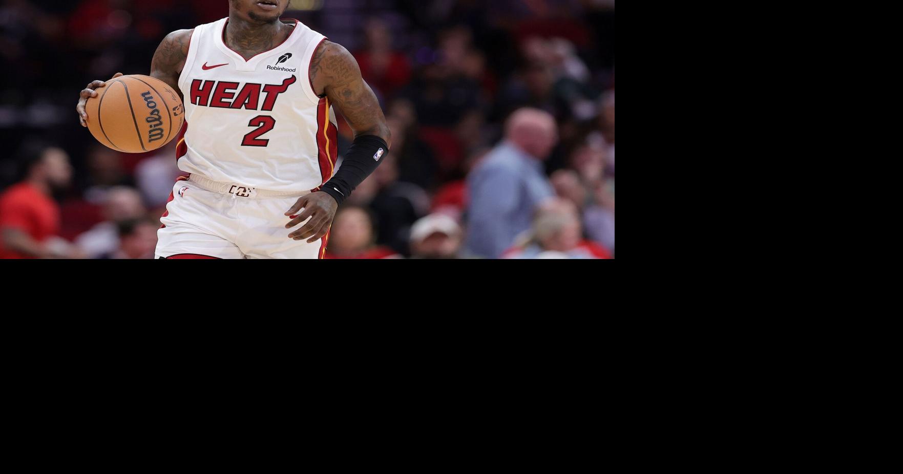 Miami Heat’s Terry Rozier, Trail Blazers head coach Chauncey Billups ...