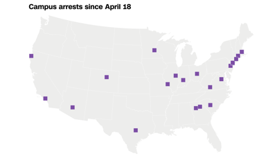 Map: Where university protesters have been arrested across the United ...