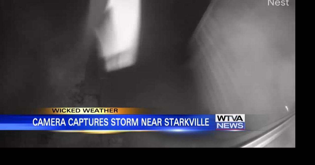 Surveillance camera captured strong storm in Starkville | Video | wtva.com