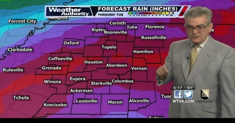 Some rain and thunderstorms at times over the next several days ...