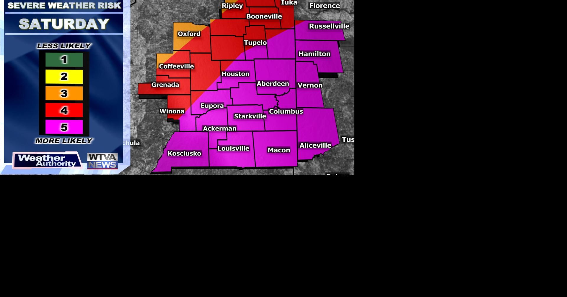 Severe weather continues all-day Saturday | Forecast | wtva.com