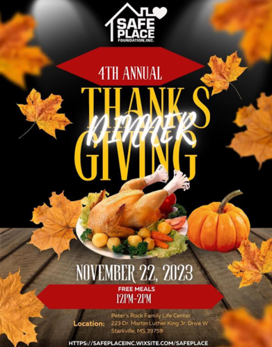 Safe Place Foundation is hosting its 4th annual Thanksgiving dinner ...