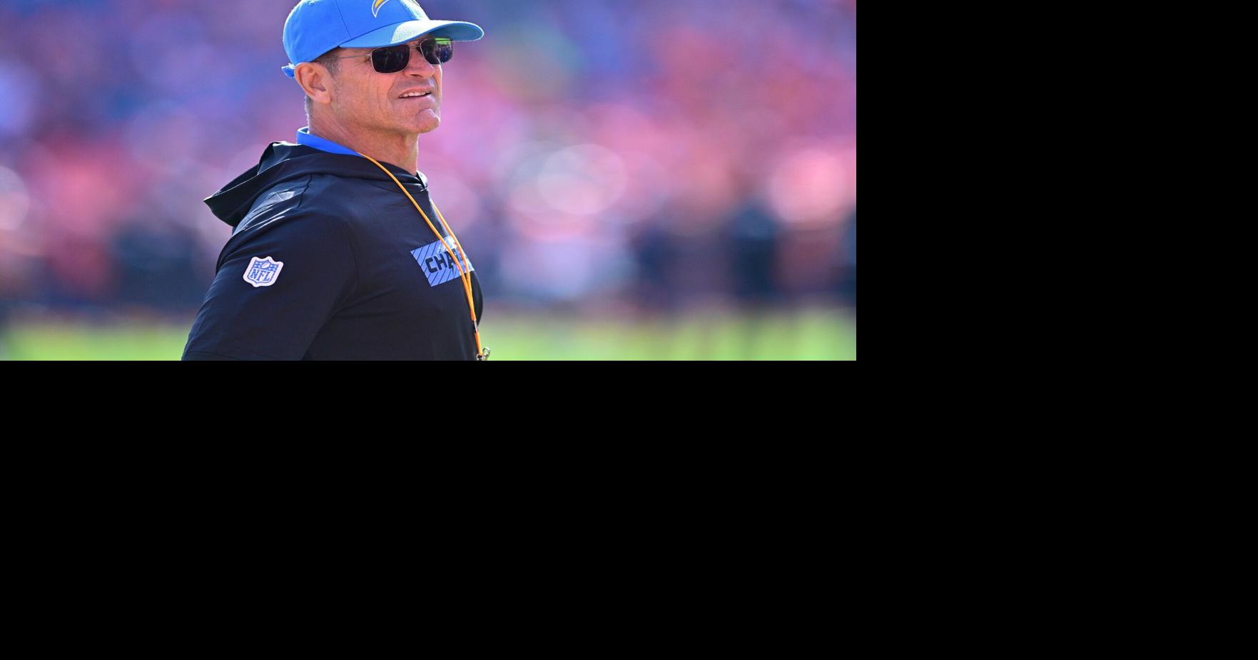 LA Chargers head coach Jim Harbaugh to wear heart monitor for two weeks after leaving Sunday’s ...