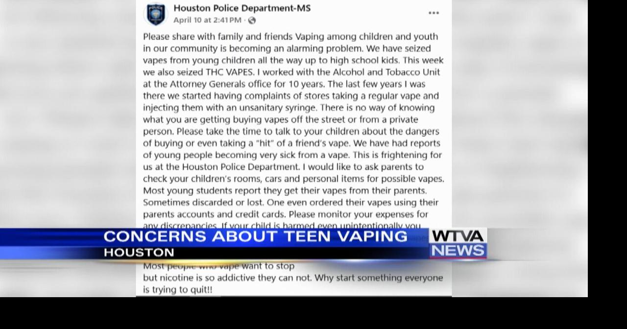 Houston police chief warns parents about youth vaping | Video | wtva.com