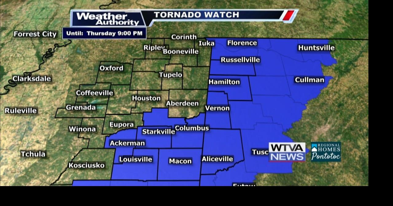 Tornado watch issued for part of WTVA viewing area on Thursday night ...