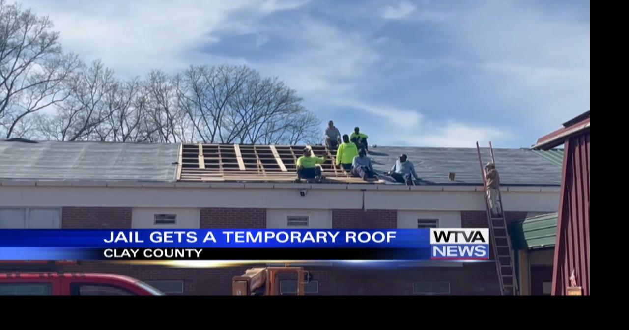 Temporary roof being installed on Clay County jail after storm | Video ...
