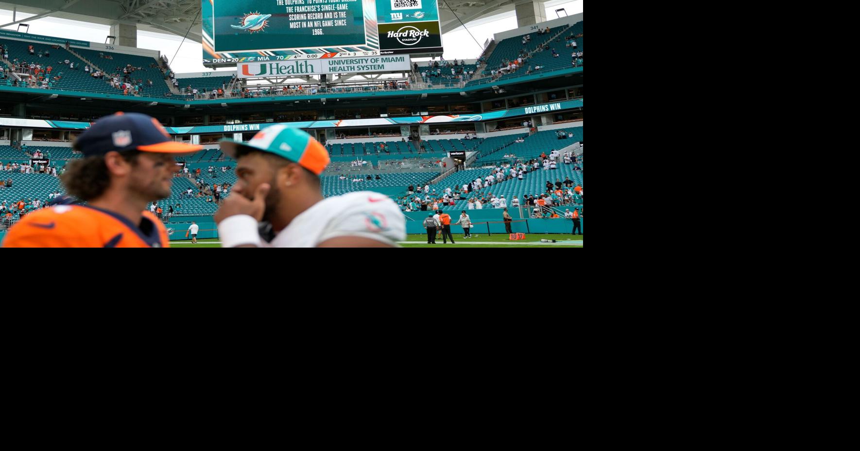 Miami Dolphins score 70 points and take a knee rather than take a shot ...