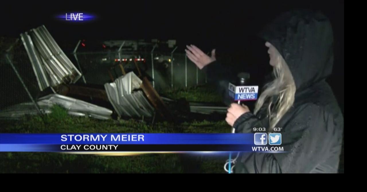 WTVA meteorologist Stormy Meier shows more damage in Clay County ...