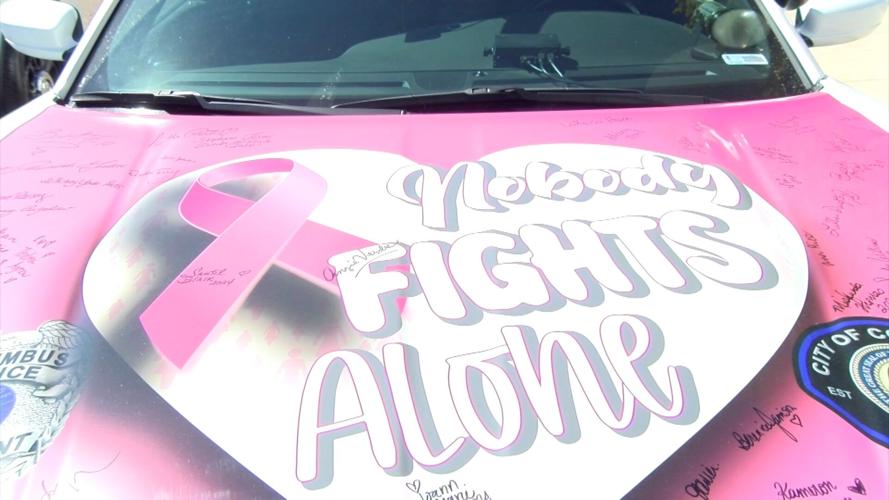 Columbus Police deck two vehicles in pink and purple for breast cancer ...
