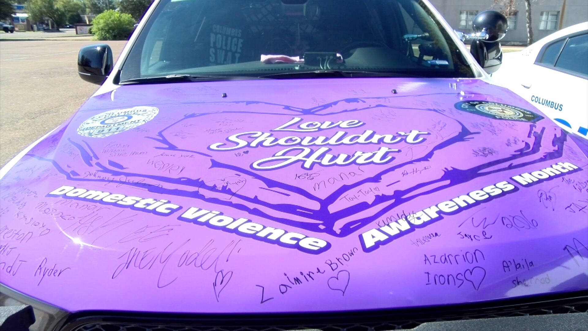 Columbus Police deck two vehicles in pink and purple for breast cancer ...