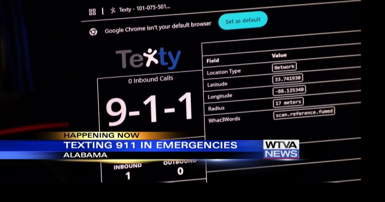 Alabamians can report emergencies to 911 via text | Alabama | wtva.com