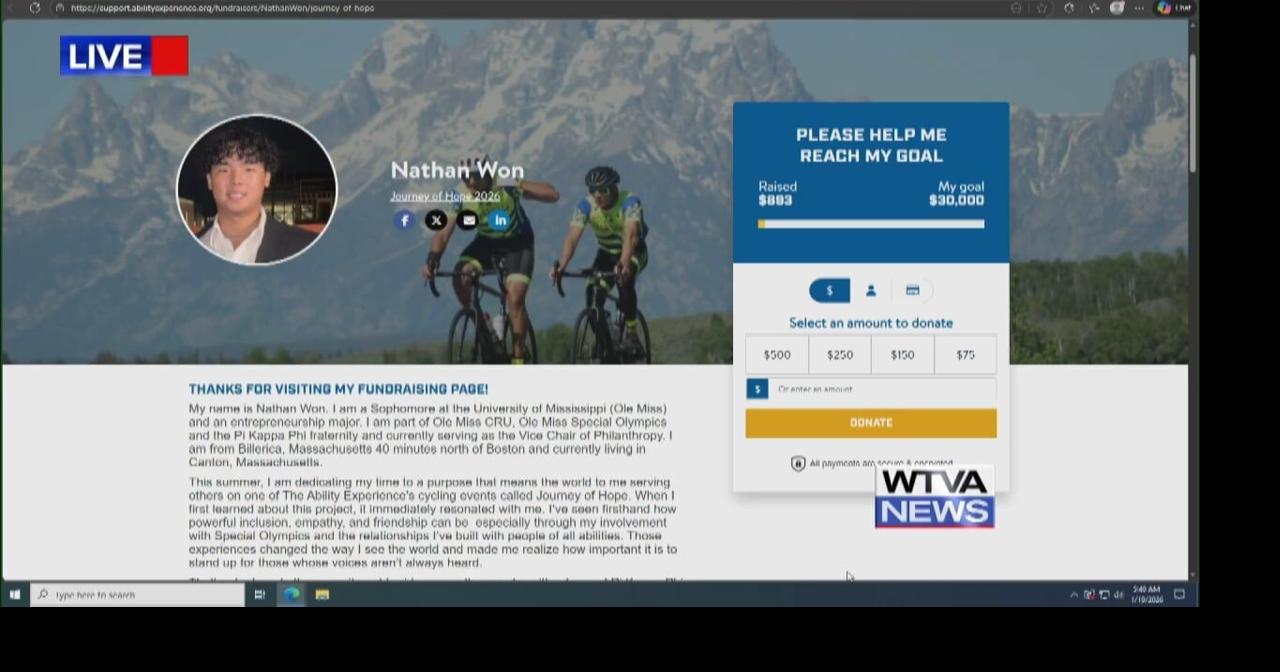 2 Wheels, 1 Mission: Ole Miss sophomore raises $30,000 for disability ...