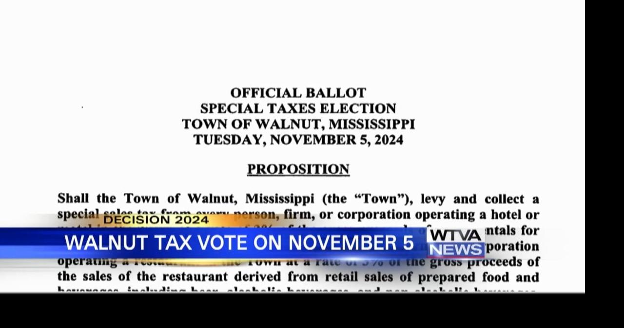 Walnut to hold special taxes election on Nov. 5 | Video | wtva.com