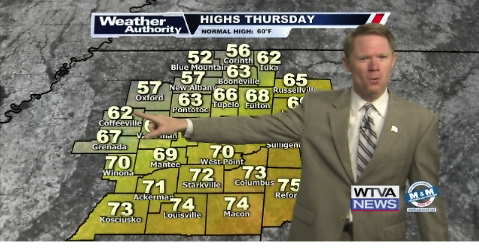 Rapid warm-up for Thursday brings with it or return of some storms ...