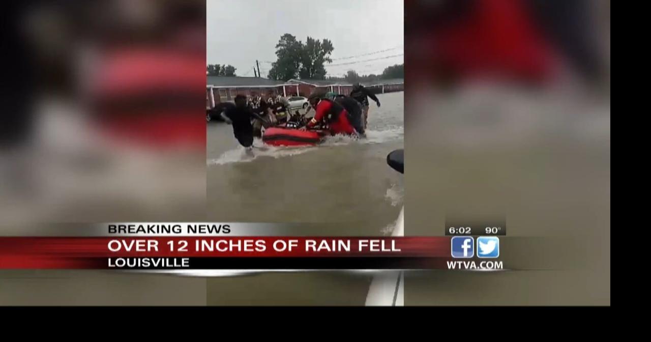 Louisville residents rescue woman by boat after flooding | Video | wtva.com