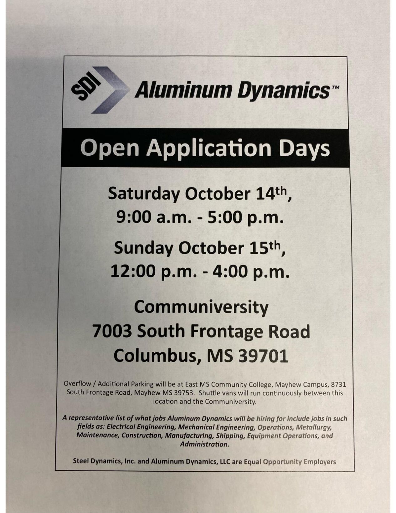 Aluminum Dynamics flyer | | wtva.com