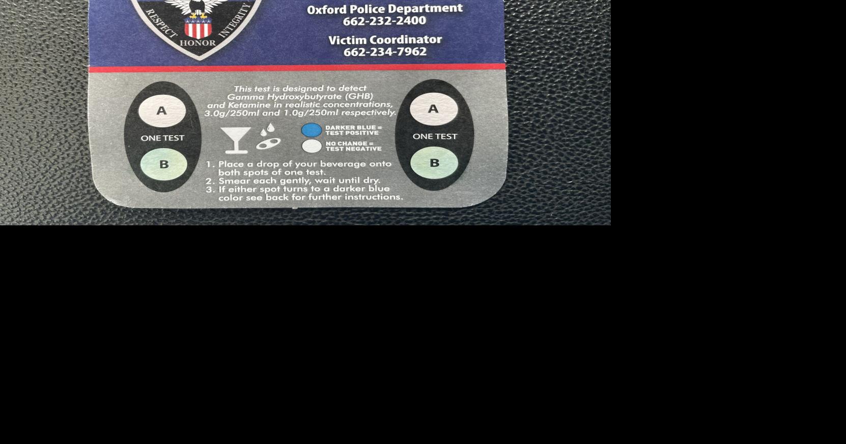 Oxford P.D. offers new date rape drug detection | News | wtva.com