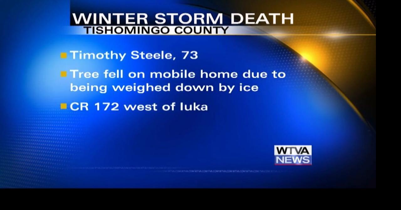 Iuka man dead after iced-over tree fell on mobile home | Video | wtva.com