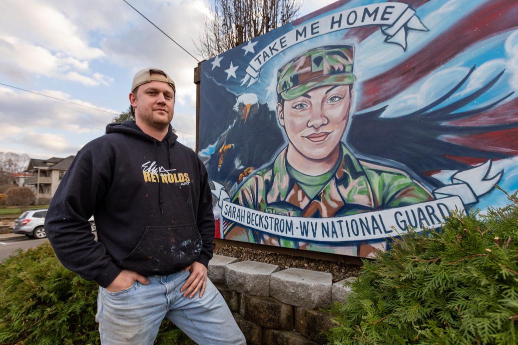 Elias Reynolds completes mural for WV Guard member Beckstrom | News ...