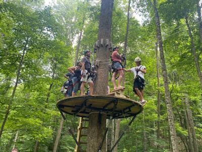Zip lining in Pipestem State Park is an immersive, fall-colored ...