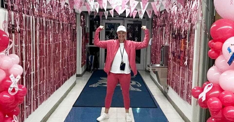 Holz turns pink for teacher's chemotherapy completion | Metro Kanawha ...