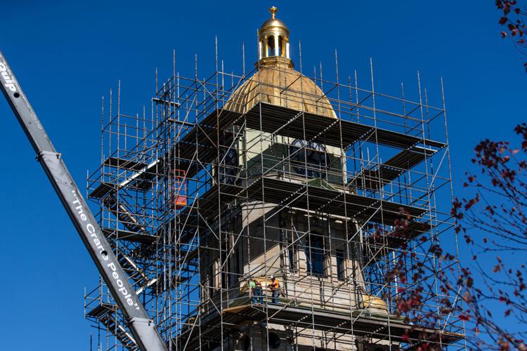 Scaffolding around Cabell County Courthouse dome is first step in ...