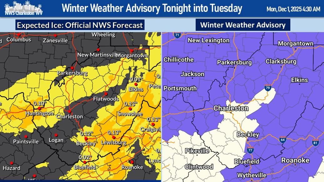 Charleston, Huntington WV weather update, Winter Advisory | Kanawha ...